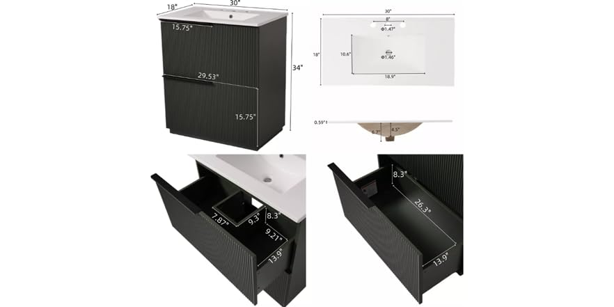 Christopher Knight Home Quillen Modern 30" Vanity