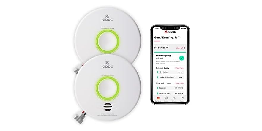 Kidde Smart Smoke Detector & Indoor Air, Quality Monitor