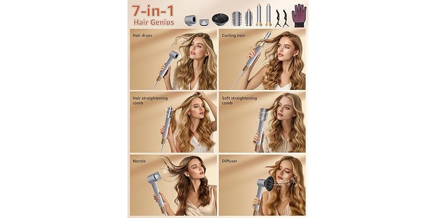 7-in-1 Hot Air Styler Blow Dryer Brush