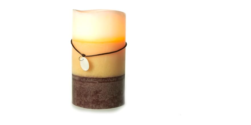3 LED Mottled Wax Flameless Candle Layered White 4x7