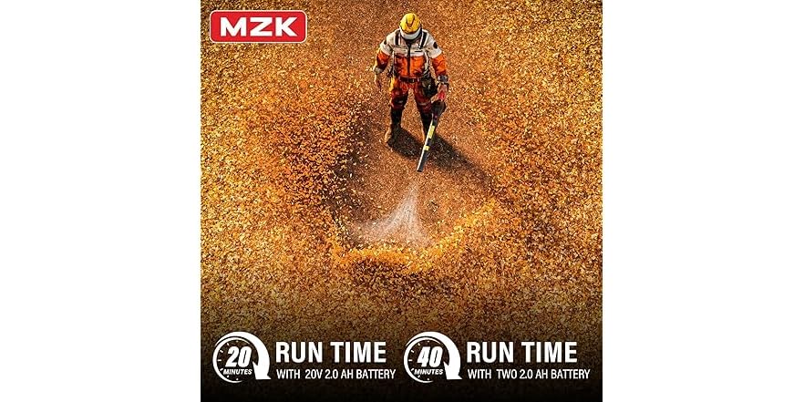 MZK Cordless Leaf Blower | 20V | 2 Batteries (Open Box)