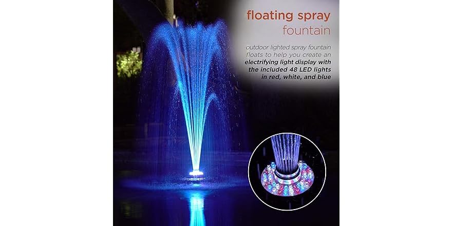 Floating Spray Fountain with 48 LED Lights