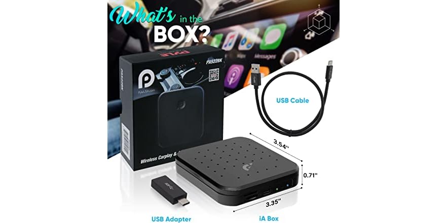 Pyle Wireless Carplay iA Box 4GB RAM