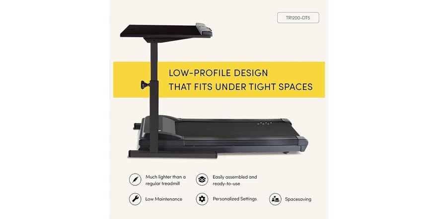 LifeSpan Treadmill with 38" Desktop