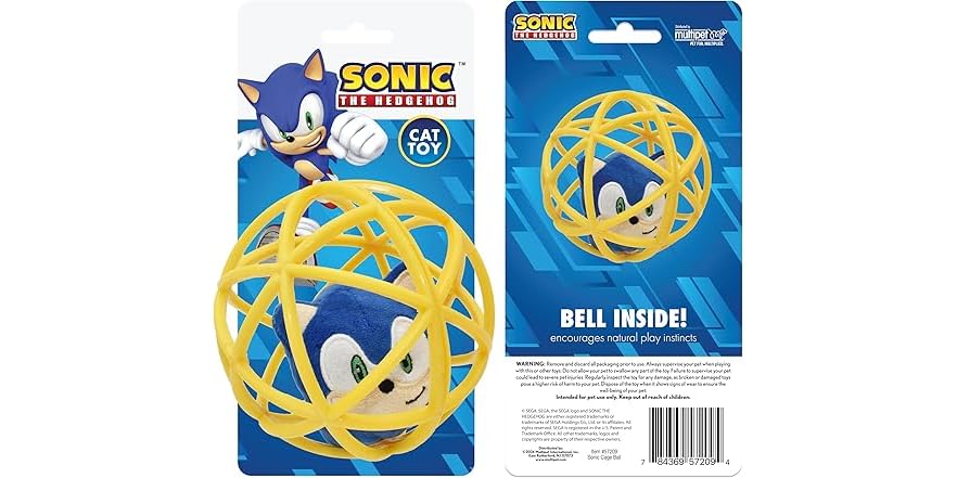 multipet Sonic Cage Ball w/Bell Cat Toy