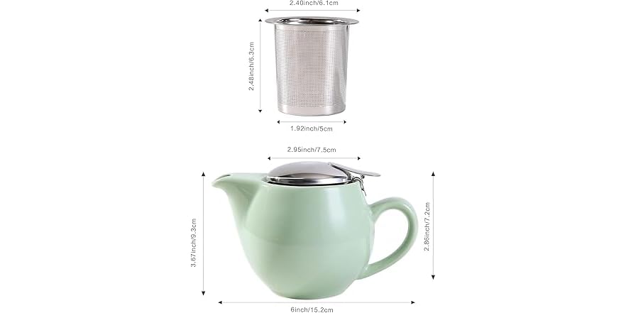 Small Ceramic Teapot With Infuser 12oz