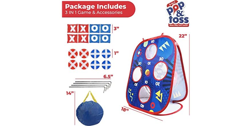 USA Toyz Pop N Toss 3-in-1 Bean Bag Toss Game