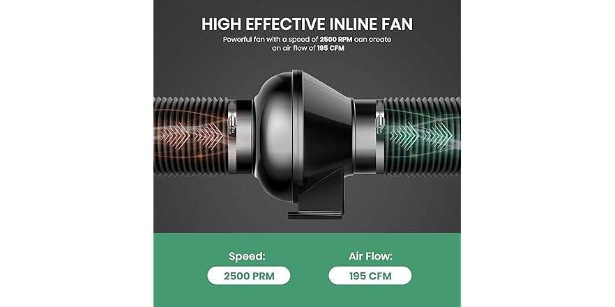 InfiniPower 4 Inch Inline Ventilation Fan