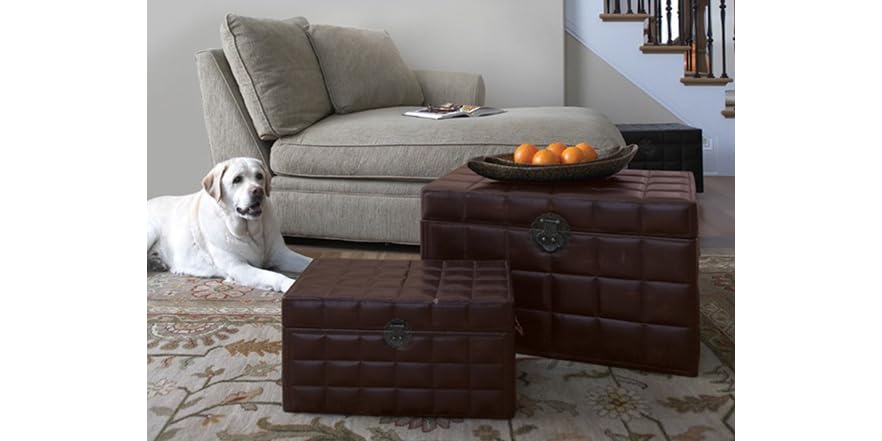 Leather Upholstered Box Set