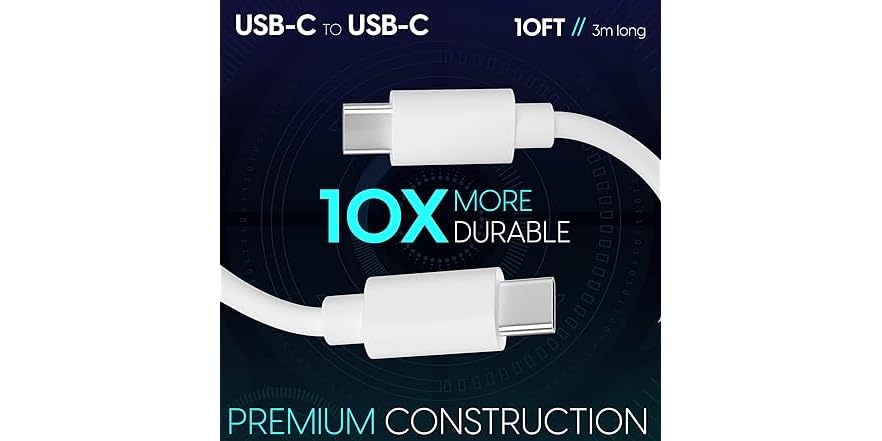 TALK WORKS USB C to USB C Cable 10ft And