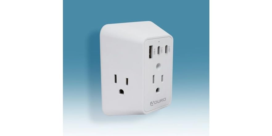 (2 Pack) Aduro Surge Trio Charging Station (3 AC Outlets/2 USB-C/1USB-A)