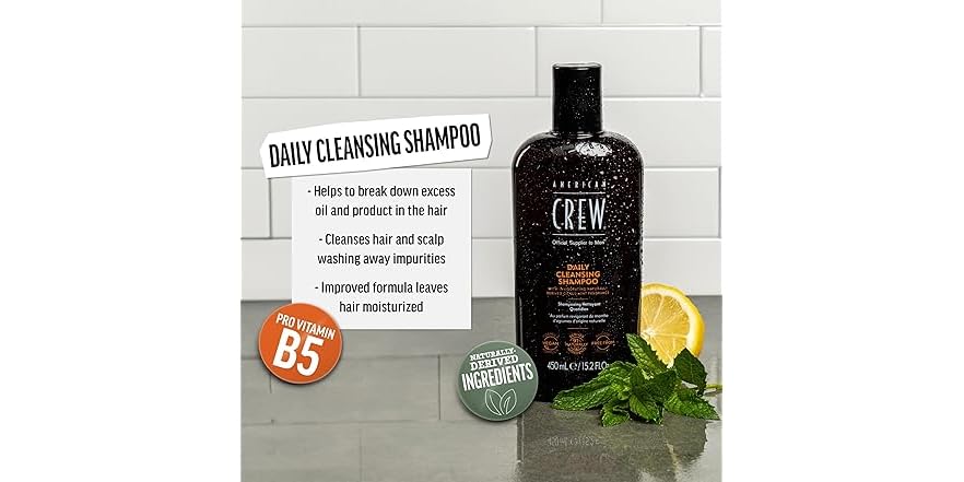 3PK American Crew Crew Shampoo for Men 8.45 Fl Oz