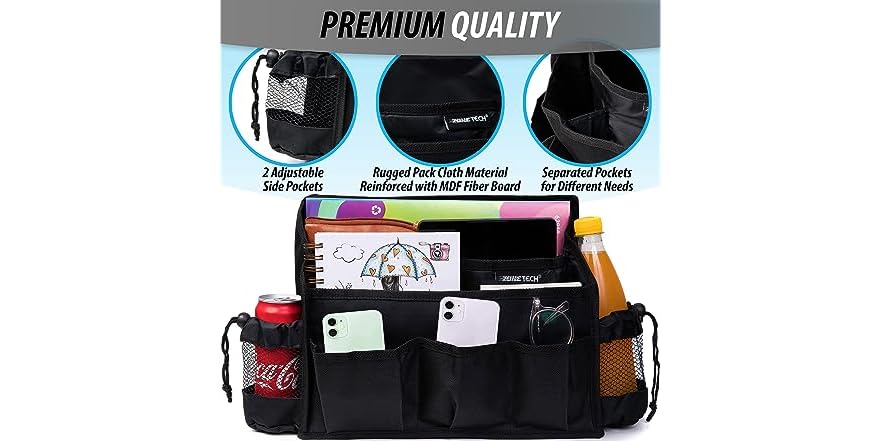 Zone Tech OR0008 Multi Pocket Compact Car Organizer