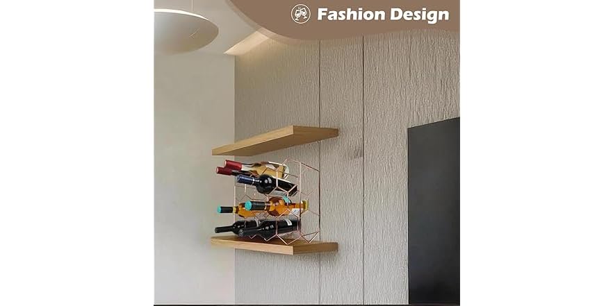 Rose Gold Countertop Wine Rack 14 Bottles