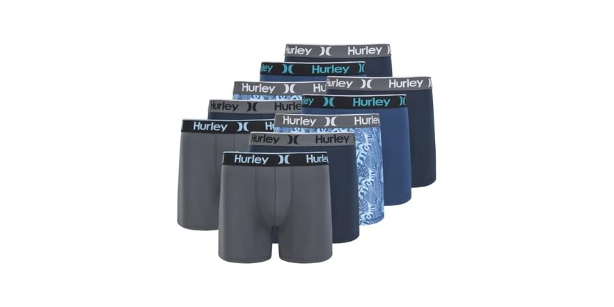 Hurley Men's 10 Pack Printed Boxer Brief