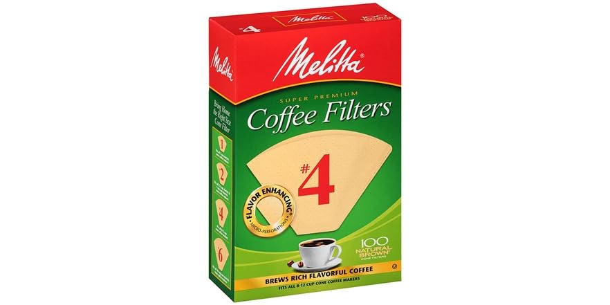 Melitta Number 4 Coffee Filters, 100ct