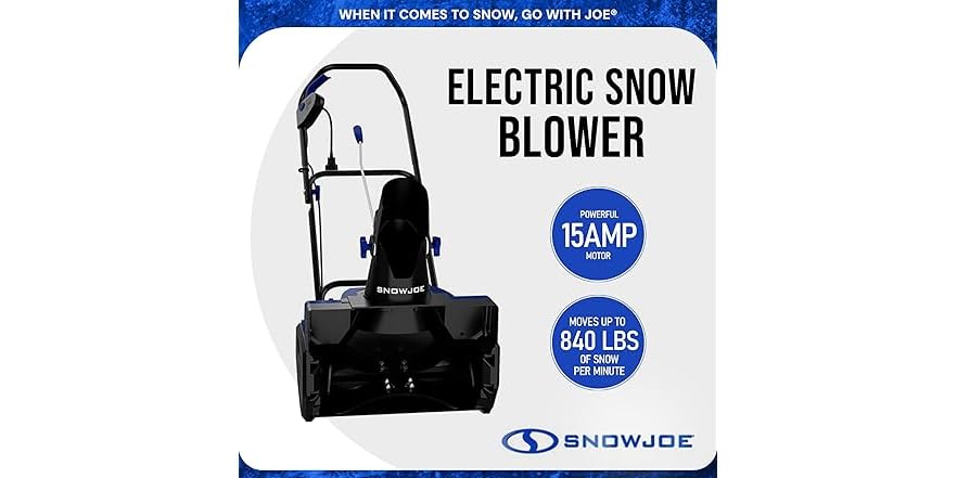 Snow Joe SJ627E-CV 15-Amp Corded Electric Snow Blower