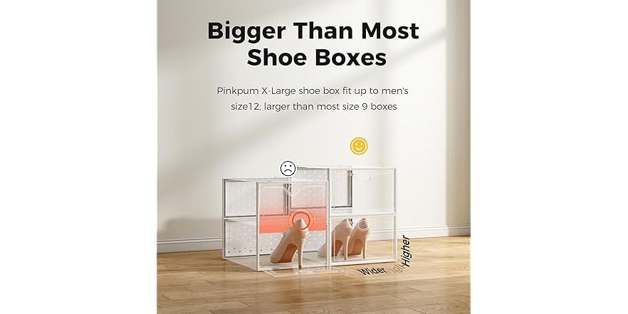 PINKPUM 15 Pack X-Large Shoe Storage Box