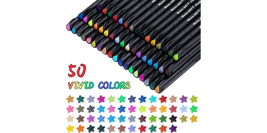 50 Colors Journal Planner Pens