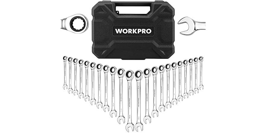 22-Piece Ratcheting Combination Wrenches Green (Open Box)