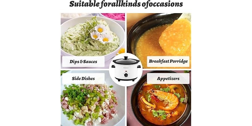 Eamoment Small Slow Cooker, 1.5 Quart