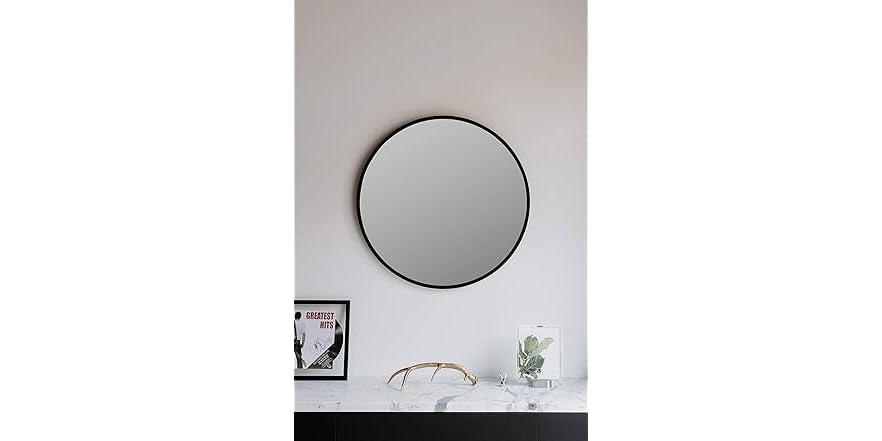 Umbra Hub Round Mirror, Black