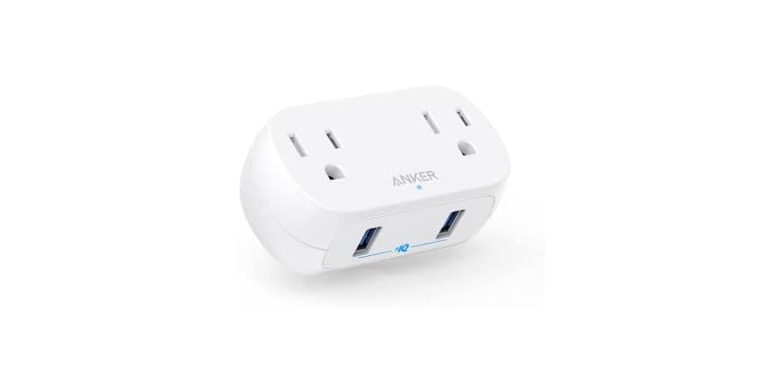 Anker B08G1J7TKR Anker Outlet Extender with 2 USB Wall Plug (Open Box)