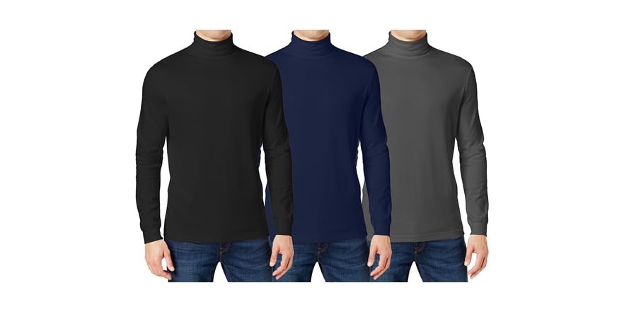 Mens 3PK L/S Turtle Neck Shirts