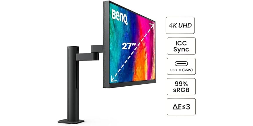 BenQ 27" Ergo Arm 4k Monitor | PD2705UA
