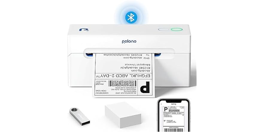 POLONO Bluetooth Shippping Label Printer (Open Box)