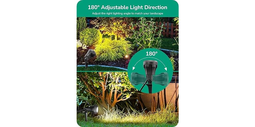 EDISHINE 120V LED Outdoor Spotlight, 5 Lenses