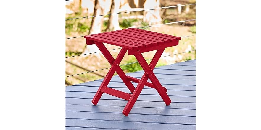 Shine Company 4119 Square Wooden Folding Side Table