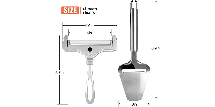 2 Pieces Stainless Steel Wire Cheese Slicer with Cheese Plane Tool