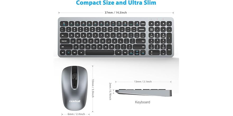 Leadsail Wireless Keyboard Mouse Combo