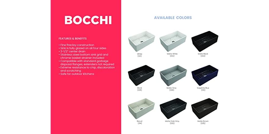 BOCCHI Single Bowl Kitchen Sink
