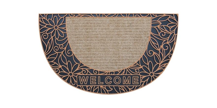 J&V TEXTILES Bouquet Half Moon Door Mat