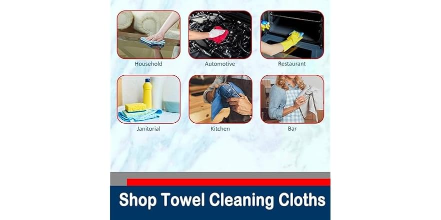 SIMPLI-MAGIC Cotton Shop Towels 125Pk