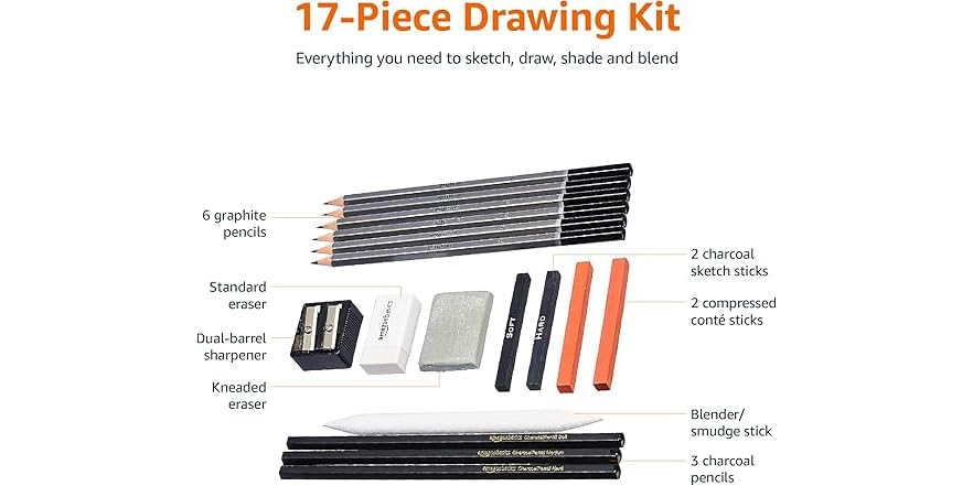 Amazon Basics Sketching and Drawing Art Pencil Kit