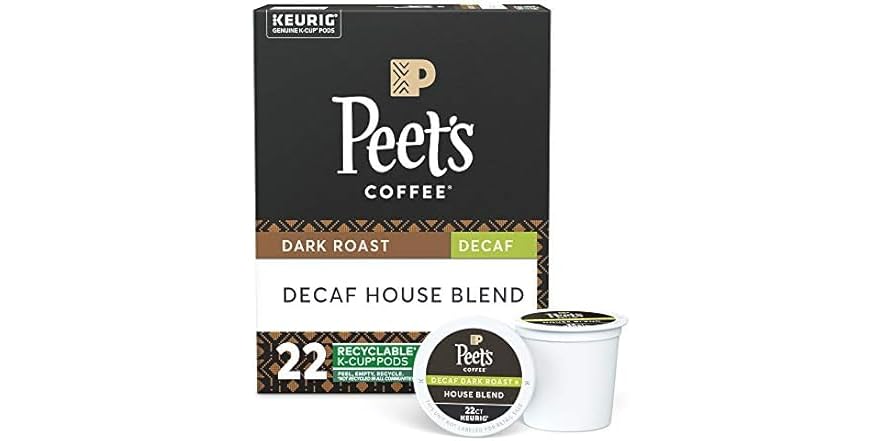 Peet’s Coffee Decaf House Blend K-Cups, 22 Pods