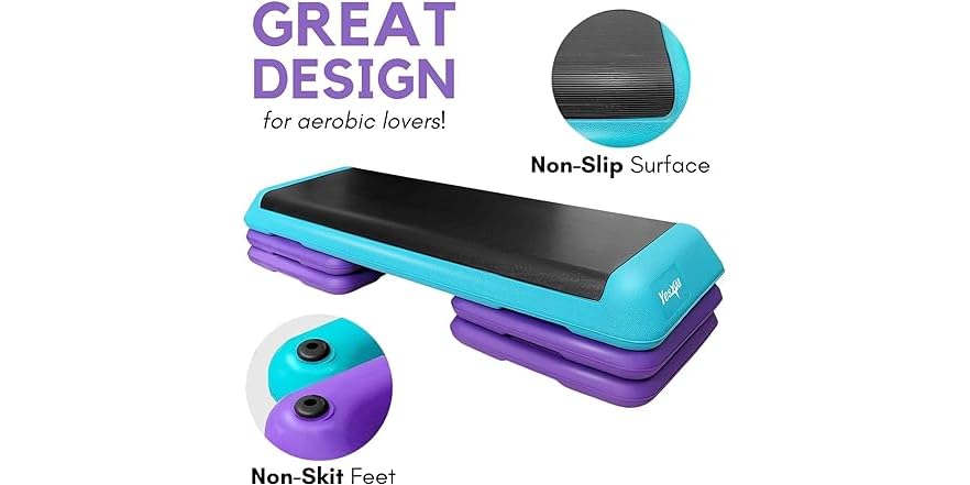 Yes4All Aerobic Step Platform, Teal/Purple