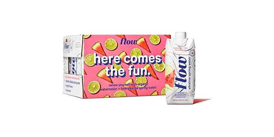 Flow Water, Organic Watermelon + Lime, 12 Pack