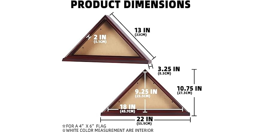 Triangular Folded Flag Display Case