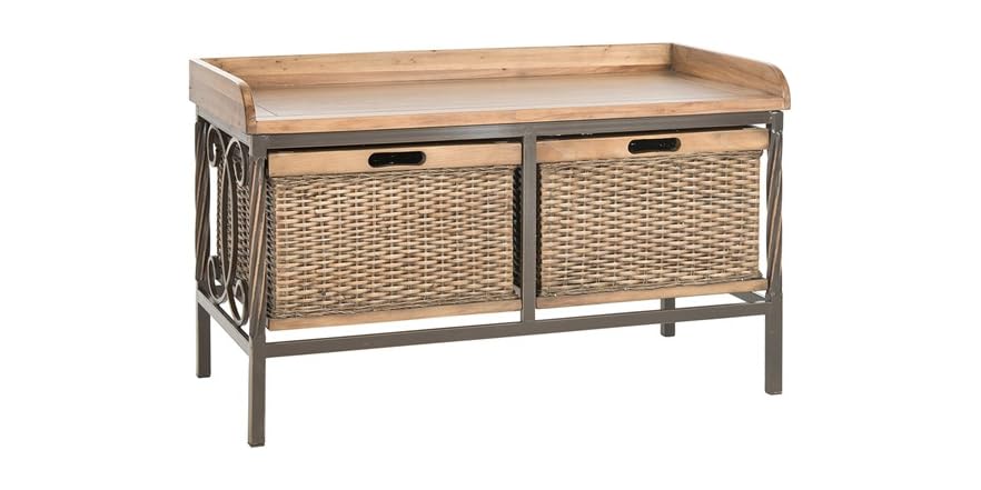 Noah Wooden Storage Bench - Oak