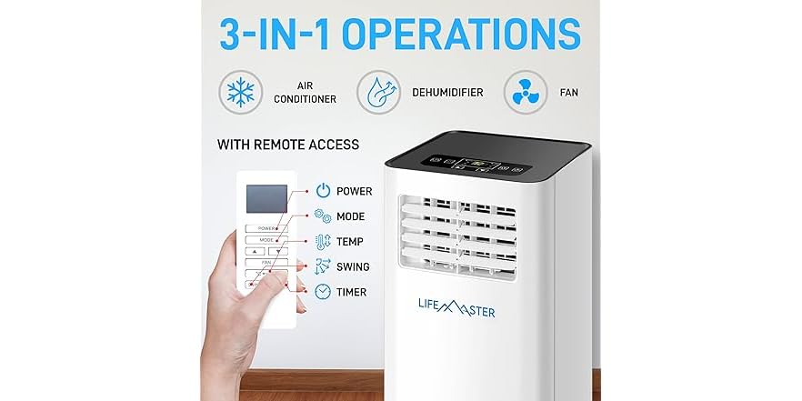 LifeMaster 8,000 BTU 350 sqft Portable AC (Open Box)