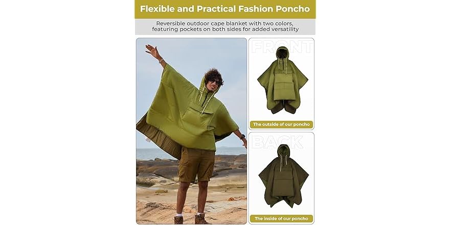 KingCamp Blanket Poncho Hooded Ultralight
