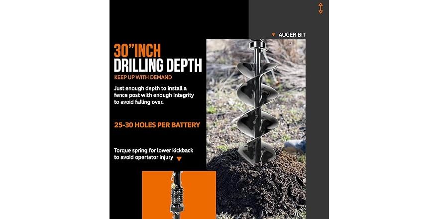 SuperHandy Auger Power Head w/Steel 6x30in Bit (Open Box)