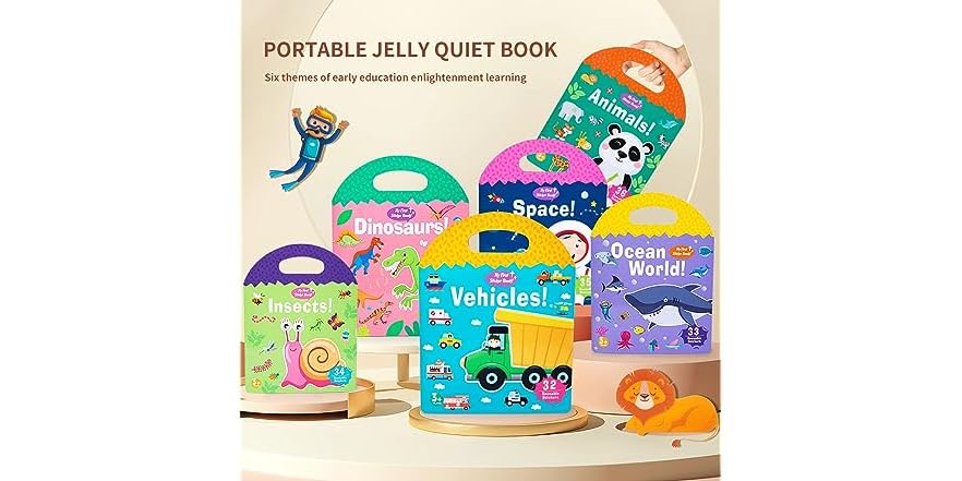 3 Pack Jelly Stickers Book for Kids