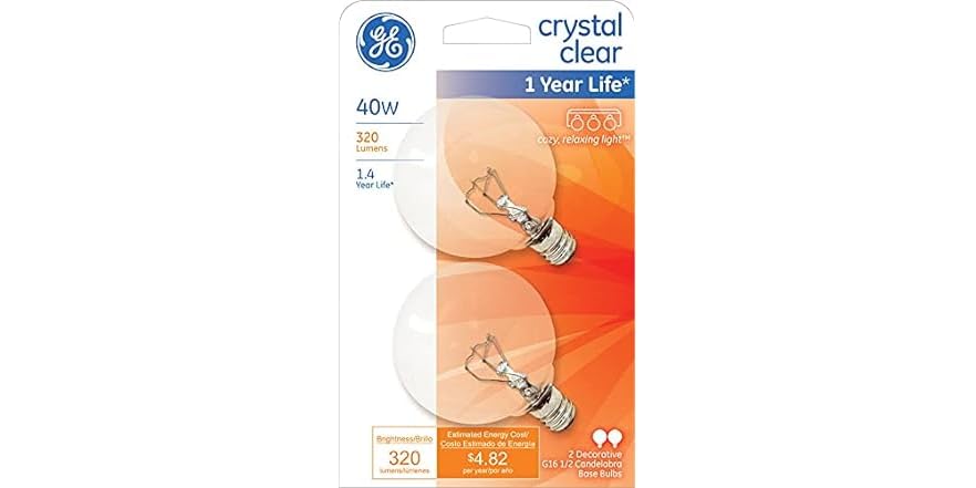 GE 40W Vanity Bulb 2Count- 8Pack (16Total)