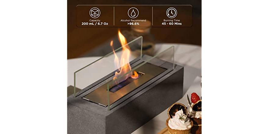 TURBRO Tabletop Ethanol Fuel Fire Pit