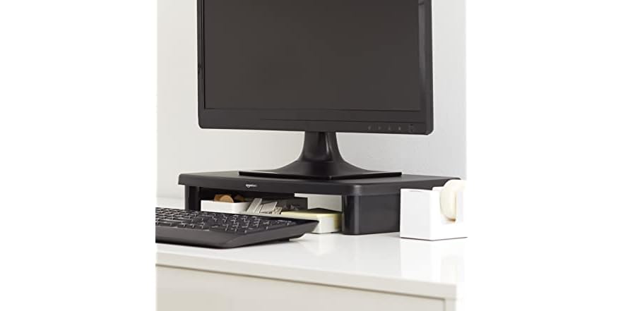 Amazon Basics Adjustable Monitor Riser Desk Stand